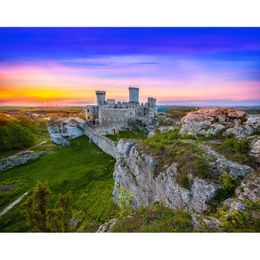 papermoon Fototapete &raquo;Burg in Landschaft&laquo; bunt Vlies
