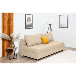 Collection AB Schlafsofa &raquo;DARIA inklusive Schlafunktion und Bettkasten&laquo; Schlafsofa,Bettfunktion,Bettkasten,inklusive R&uuml;ckenkissen,Federkern beige 100%