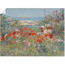 Artland &raquo;Celia Thaxters Garten 1890.&laquo; Blumenwiese 1 Stk. tlg. als Leinwandbild, Poster in verschied. Gr&ouml;&szlig;en rot