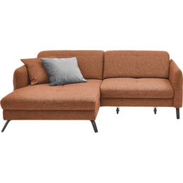 set one by Musterring Ecksofa &raquo;SO 4400 V&laquo; wahlweise mit motorischer Bettfunktion & Kopfverstellung, Fu&szlig; schwarz rosa 100% Polyester