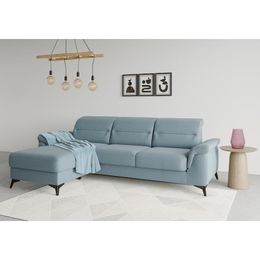 Sit & More sit&more Ecksofa &raquo;Sinatra L-Form&laquo; mit Recamiere, optional mit Kopfteilverstellung und Armteilfunktion blau 90% Polyester, 10% Polyamid