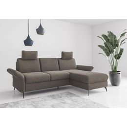 Home Affaire Ecksofa &raquo;Rochelle&laquo; wahlweise mit Bettfunktion, Bettkasten und Armteilverstellung braun 100% Polyester