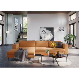 DOMO collection Ecksofa &raquo;Modica, zeitlos und elegant, L-Form&laquo; moderne Optik mit extrabreiter Recamiere, auch in Cord orange