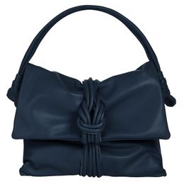 Samantha Look Damen Henkeltasche echt Leder, Made in Italy blau