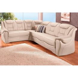 Sit & More sit&more Ecksofa &raquo;Bellevue L-Form&laquo; wahlweise mit Bettfunktion beige PRIMABELLE-Microfaser (100% Polyester);SOFTLUX -Kunstleder;Luxus-NaturLEDER