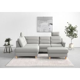 Sit & More sit&more Ecksofa &raquo;Far&ouml; L-Form&laquo; inklusive Federkern, wahlweise mit Bettfunktion und Bettkasten silber