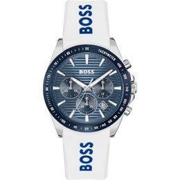 BOSS Herren BOSS Chronograph &raquo;STRIKE CHRONO&laquo; Quarzuhr, Armbanduhr, Herrenuhr, Silikonarmband, analog, Tag wei&szlig;