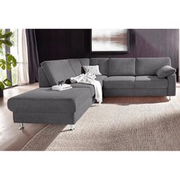 Sit & More sit&more Ecksofa &raquo;Belfort L-Form&laquo; wahlweise mit Vorziehsitz und Bettkasten grau Flachgewebe (100% Polyester);Luxus-Microfaser ALTARA NUBUCK (100% 