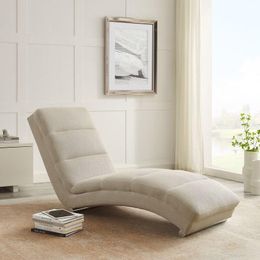 Salesfever Relaxliege &raquo;Komfortable Relaxliege&laquo; mit Quersteppung, Bezugstoff Oeko-Tex zertifiziert und PFC-frei beige Strukturstoff (100% Polyester), 
