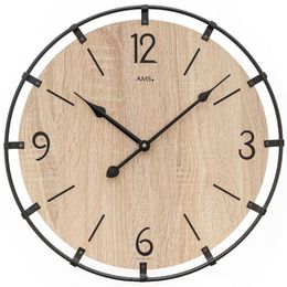 AMS Unisex AMS Wanduhr &raquo;W9616SO&laquo; Exklusiv,Quarzuhr,Holz,Wohnzimmer,Esszimmer,Made in Germany braun