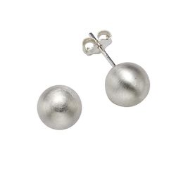 ZEEme Damen Paar Ohrstecker &raquo;925/- Sterling Silber mattiert 8mm&laquo;