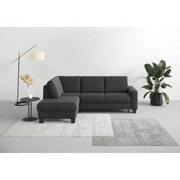 Home Affaire Ecksofa &raquo;Summer L-Form&laquo; mit Ottomane, mit oder ohne Bettfunktion und Bettkasten, Cord-Bezug grau 95% Polyester, 5% Polyamid