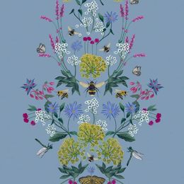 Joules Vliestapete &raquo;Perfect Pollinators Haze Blue&laquo; floral glatt floral blau Vlies