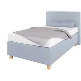 Westfalia Schlafkomfort Boxspringbett mit Zierkissen blau