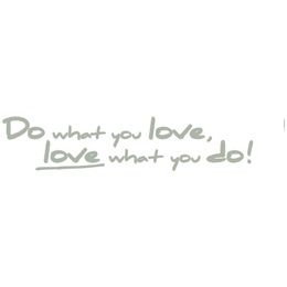 Komar Wandtattoo &raquo;Do what you love... - Gr&ouml;&szlig;e 14 x 70 cm&laquo; selbstklebend, Wandsticker grau Folie