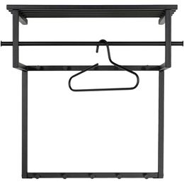 SPINDER DESIGN Garderobenleiste Metall, Familien-Garderobe, 10 Haken, 34 cm tief, trendige Farbe schwarz Metall