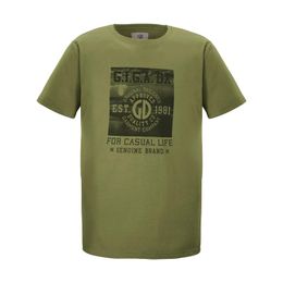 G.I.G.A. by Killtec G.I.G.A. Dx By Killtec Herren G.I.G.A. DX by killtec T-Shirt &raquo;GS 2 MN TSHRT GOTS&laquo; GOTS-zertifiziertes Bio-Baumwollshirt mit gro&szlig;em Brustprint gr&uuml;n 4XL