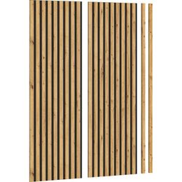 Home Affaire Wandpaneel &raquo;Silencio, 2er Set, je 40 x 120 cm, inkl. 2 Abschlussleisten&laquo; 2 Stk. tlg. Akustikpaneel, Paneel, Lamellenwand beige 