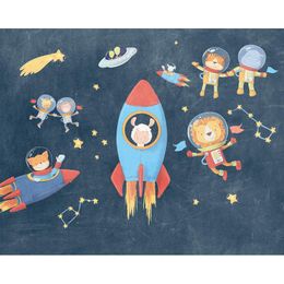 Komar Vliestapete &raquo;Digitaldruck Vlies - Friends in Space - Gr&ouml;&szlig;e 350 x 280 cm&laquo; bedruckt glatt Kinderzimmer bunt Vlies