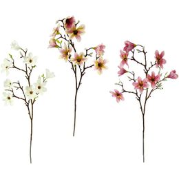 I.GE.A. Kunstblume &raquo;Magnolienzweig&laquo; 3er Set rosa Obermaterial: 70% Kunststoff, 30% Polyester