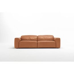 Egoitaliano 2,5-Sitzer &raquo;Beverly, Designsofa mit erstklassigem Sitzkomfort und tollen Details&laquo; Breite 242 cm, verstellbare Kopfteile braun Leder CAREZZA (echtes 