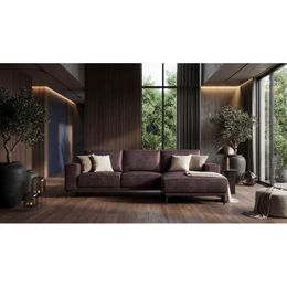 OTTO home Ecksofa &raquo;Polsterecke Oland, Struktur, Flachgewebe, Luxus-Microfaser, Boucle&laquo; L-Form, 280 cm, Wellenunterfederung, Skandi-Design, Metallf&uuml;&szlig;e 