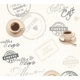A.S. Cr&eacute;ation Schaumtapete &raquo;Il Decoro Kaffee&laquo; Motiv gemustert mehrfarbig aufgesch&auml;umt Tapete Ausgefallen Tapeten Wohnzimmer Schlafzimmer K&uuml;che eige Design bunt 