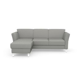 Sit & More sit&more Ecksofa &raquo;Visby L-Form&laquo; wahlweise mit Bettfunktion und Bettkasten, frei im Raum stellbar silber