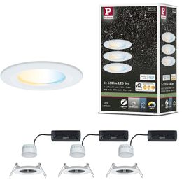 Paulmann LED Einbauleuchte &raquo;LED Einbauleuchte Nova Coin IP44 rund 78mm&laquo; LED-Modul 3 Stk. Tageslichtwei&szlig; Memoryfunktion, Farbwechsler, Farbsteuerung, Dimmer, 