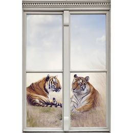 queence Wandsticker &raquo;Tiger&laquo; Wandsticker, Wandbild, selbstklebend, 3D, Fenster bunt
