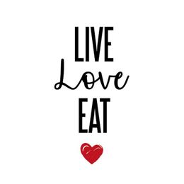 queence Wanddekoobjekt &raquo;LIVE LOVE EAT&laquo; Stahlschild, Blechschild, Spruch, Witzig, Wanddeko, retro, 20x30cm rot Stahl