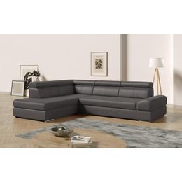 Sit & More sit&more Ecksofa &raquo;Broadway L-Form&laquo; mit verstellbaren Kopfteilen, wahlweise mit Bettfunktion braun