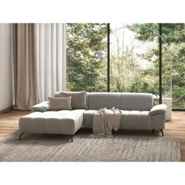Sit & More sit&more Ecksofa &raquo;Cool L-Form&laquo; wahlweise mit Kopfteilverstellung und Vorziehsitz, motorisch grau