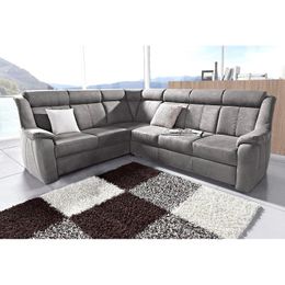 Sit & More sit&more Ecksofa &raquo;Basel L-Form&laquo; wahlweise mit Relaxfunktion grau Altara Nubuck , Luxus-Microfaser (100% Polyester;PRIMABELLE -Microfaser, Luxus-