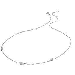 Firetti Damen Kette mit Anh&auml;nger &raquo;Schmuck Geschenk Silber 925 Halsschmuck Halskette Ankerkette Herzen&laquo; mit Zirkonia (synth.)