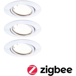 Paulmann LED Einbauleuchte &raquo;Base 3x430lm 230V&laquo; 1 Stk. Warmwei&szlig; Zigbee Basisset wei&szlig;