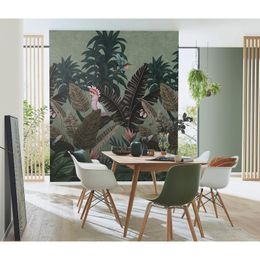 Fashion for walls Fototapete &raquo;Tropical Twilight&laquo; floral glatt Phthalate frei gr&uuml;n Vlies
