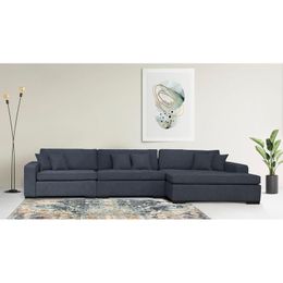 Home Affaire Ottomane &raquo;Skara L-Form&laquo; Lounge-Sofa mit Federkernpolsterung, in vielen Bezugsvarianten blau 100% Polyester