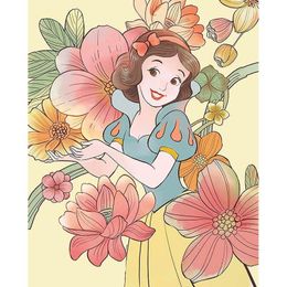 Komar Bild &raquo;Snow White Flowers&laquo; Disney 1 Stk. tlg. Wandbild zur Dekoration im Kinderzimmer - ohne Rahmen bunt Holz, Papier