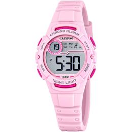 Calypso Watches Damen Calypso Watches Chronograph &raquo;Junior Collection&laquo; Kinderuhr, Quarzuhr, Armbanduhr, digital, Datum, Stoppfunktion rosa