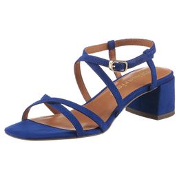 Tamaris Damen Sandalette , Sommerschuh, Sandale, Blockabsatz, mit feinen Riemchen blau 38