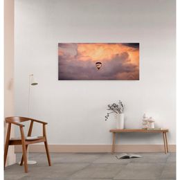 Komar Leinwandbild &raquo;Flying Balloon - Gr&ouml;&szlig;e 40 x 90 cm&laquo; Natur 1 Stk. tlg. Keilrahmenbild mi Echtholzrahmen bunt Holz, Papier