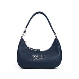 Tommy Jeans Damen Schultertasche &raquo;TJW BOLD SCRIPT SHOULDER BAG&laquo;, Damen Umh&auml;ngetasche, Hobobag, mit auff&auml;lligem Logo-Schmuckelement blau