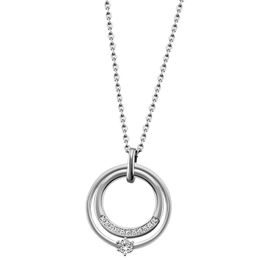 Firetti Damen Kette mit Anh&auml;nger &raquo;Schmuck Geschenk Silber 925 Halsschmuck Halskette Ankerkette Kreis&laquo; mit Zirkonia (synth.) silber