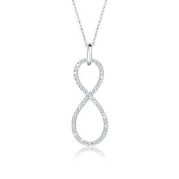 Elli Premium Damen Kette mit Anh&auml;nger &raquo;Infinity Wei&szlig; 925 Sterling Silber, mit Kristallen von Swarovski &laquo; silber