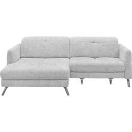 set one by Musterring Ecksofa &raquo;SO 4400 V&laquo; wahlweise mit motorischer Bettfunktion & Kopfverstellung, Fu&szlig; schwarz grau 100% Polyester
