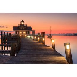 papermoon Fototapete &raquo;Strandhaus auf dem Wasser&laquo; bunt Vlies