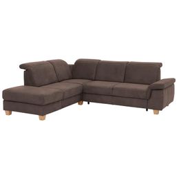 Home Affaire Ecksofa &raquo;Dalia L-Form&laquo; mit Federkernpolsterung, wahlweise mit Bettfunktion, Bettkasten braun Luxus-Microfaser Florence (100% Polyester);