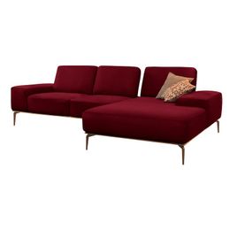 W.Schillig Ecksofa &raquo;run, Designsofa mit tollem Sitzkomfort, bequem, L-Form&laquo; mit Holzsockel, F&uuml;&szlig;e in Bronze pulverbeschichtet, Breite 279 cm rot 