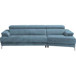 Egoitaliano Ecksofa &raquo;Soul, extravagantes Designsofa, Megasofa, super bequem, tolle Details&laquo; mit Trapez-Abschlu&szlig;element, inkl verstellbarer Kopfteile blau Luxus-